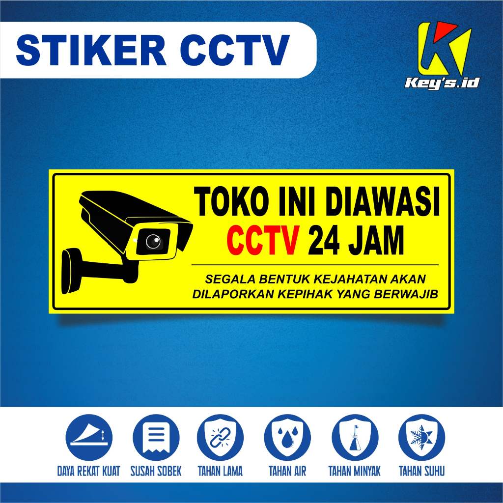 Jual Stiker CCTV 24 jam, Stiker CCTV Toko, Stiker Pengawasan CCTV ...