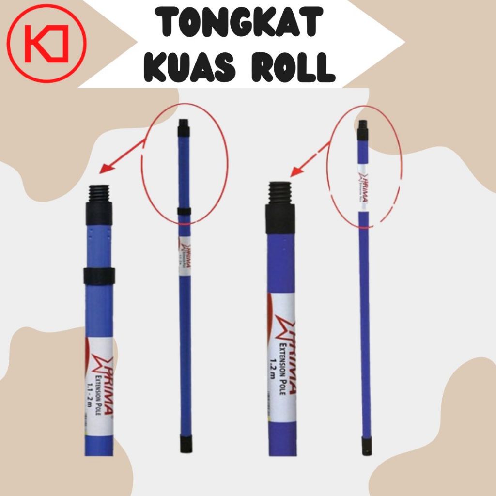 Jual Tongkat Cat Kuas Rol 3 meter / Stik Pemanjang Roll Extension Pole ...