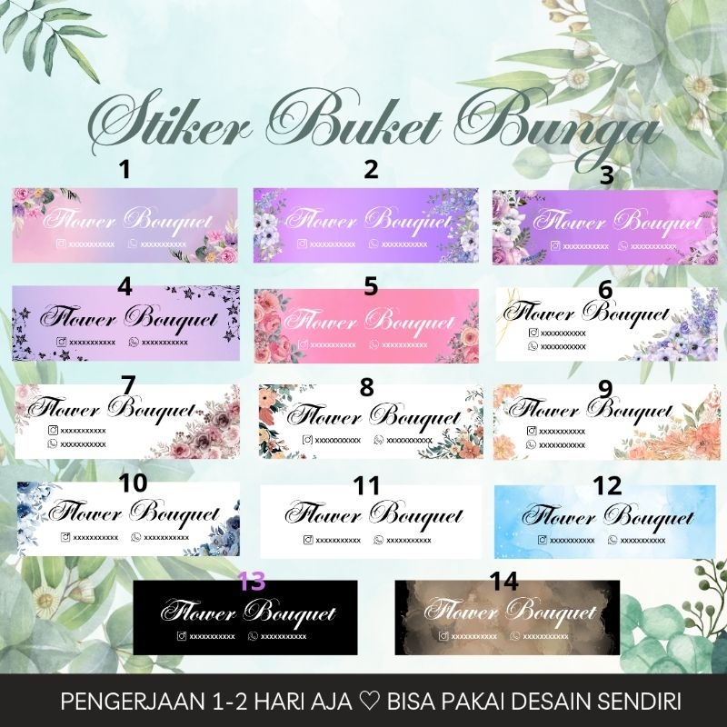 Jual Stiker buket - Sticker Bouquet - STIKER LABEL BUKET CUSTOM ...