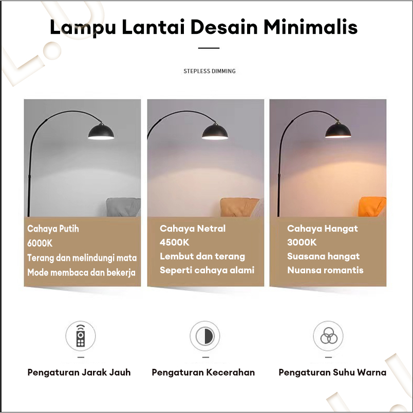 Jual Lampu lantai berdiri 155CM Standing Lamp lampu meja stand Lampu ...