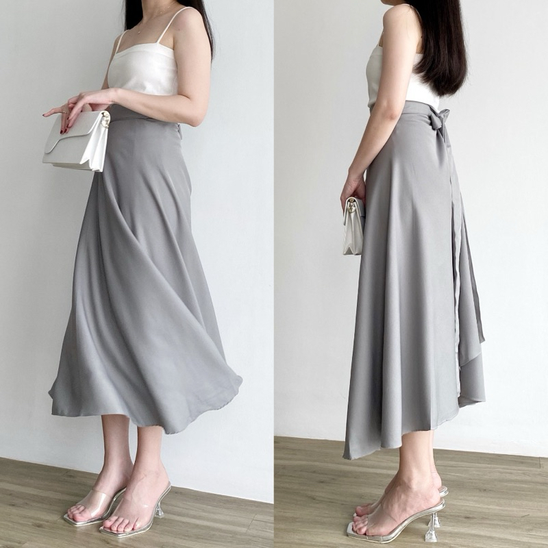 Jual Rok Flare Wanita - Rok Lilit polos | Shopee Indonesia