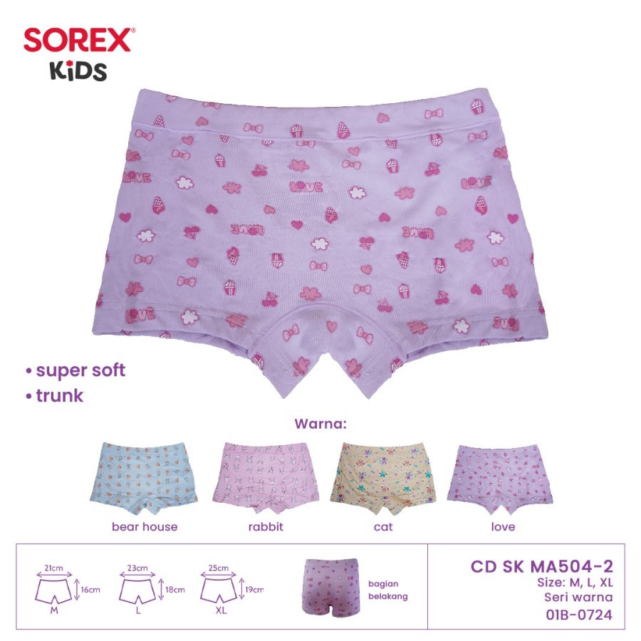 Jual [12pcs] dan [6pcs] [3pcs] cd celana dalam boxer anak perempuan sorex kids girl seri ma 501 ...