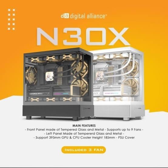Jual Casing PC Digital Alliance N30X M-ATX ITX Middle Tower 3 fan free ...