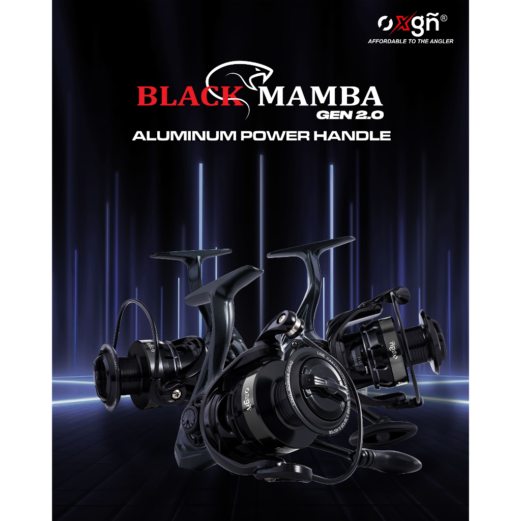 Jual REEL PANCING OXGN BLACK MAMBA 12+1BB I 1000-6000 POWER HANDLE ...