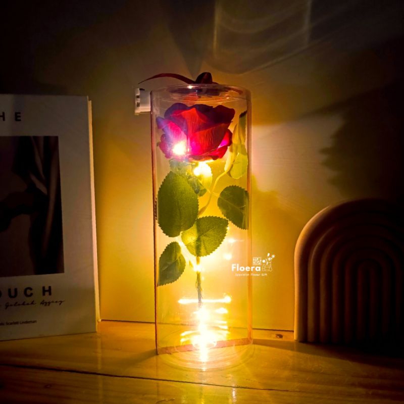 Jual Buket mawar single rose dengan lampu hadiah wisuda valentine ...