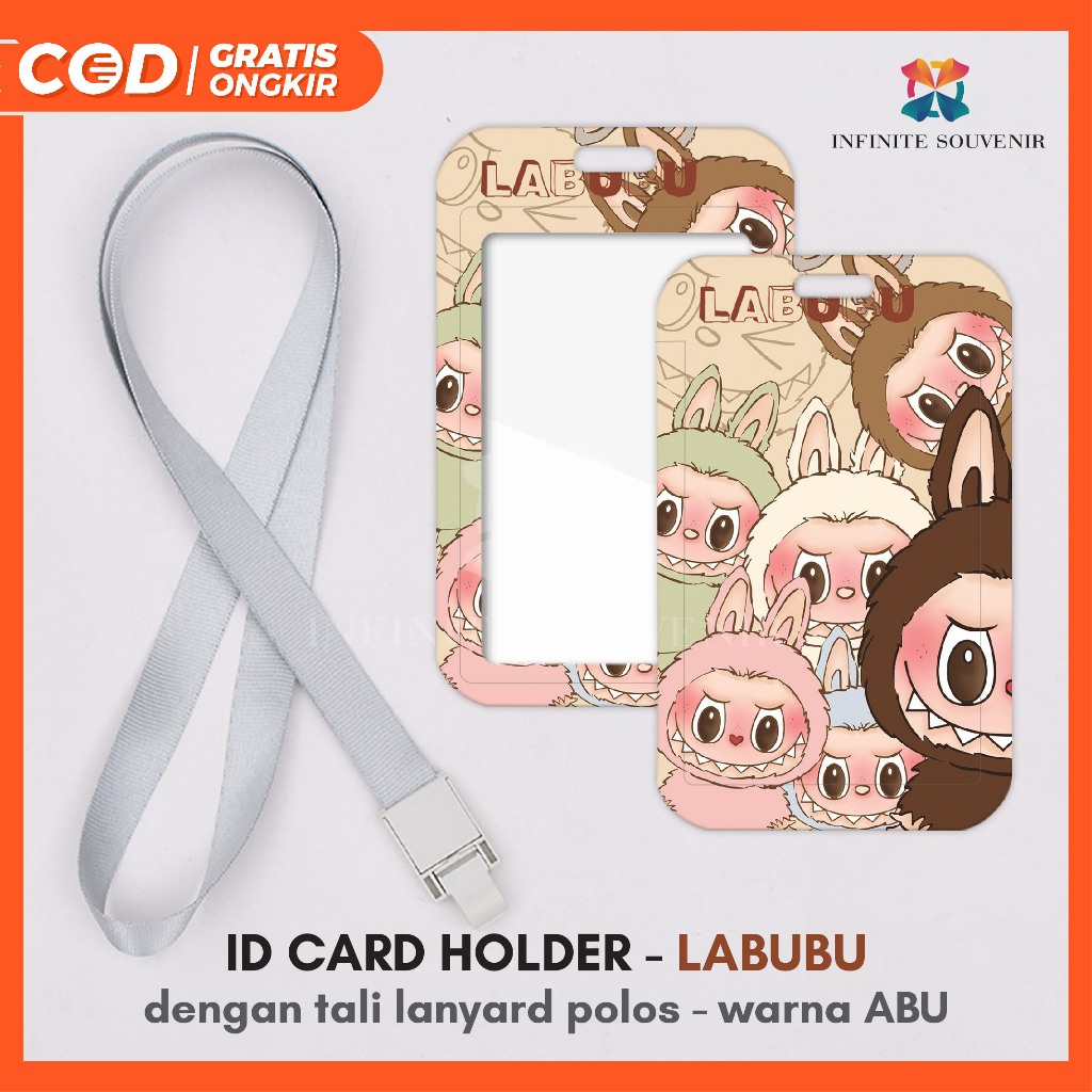 Jual (N008) NAME TAG LABUBU / ID CARD HOLDER DENGAN TALI GANTUNGAN ...