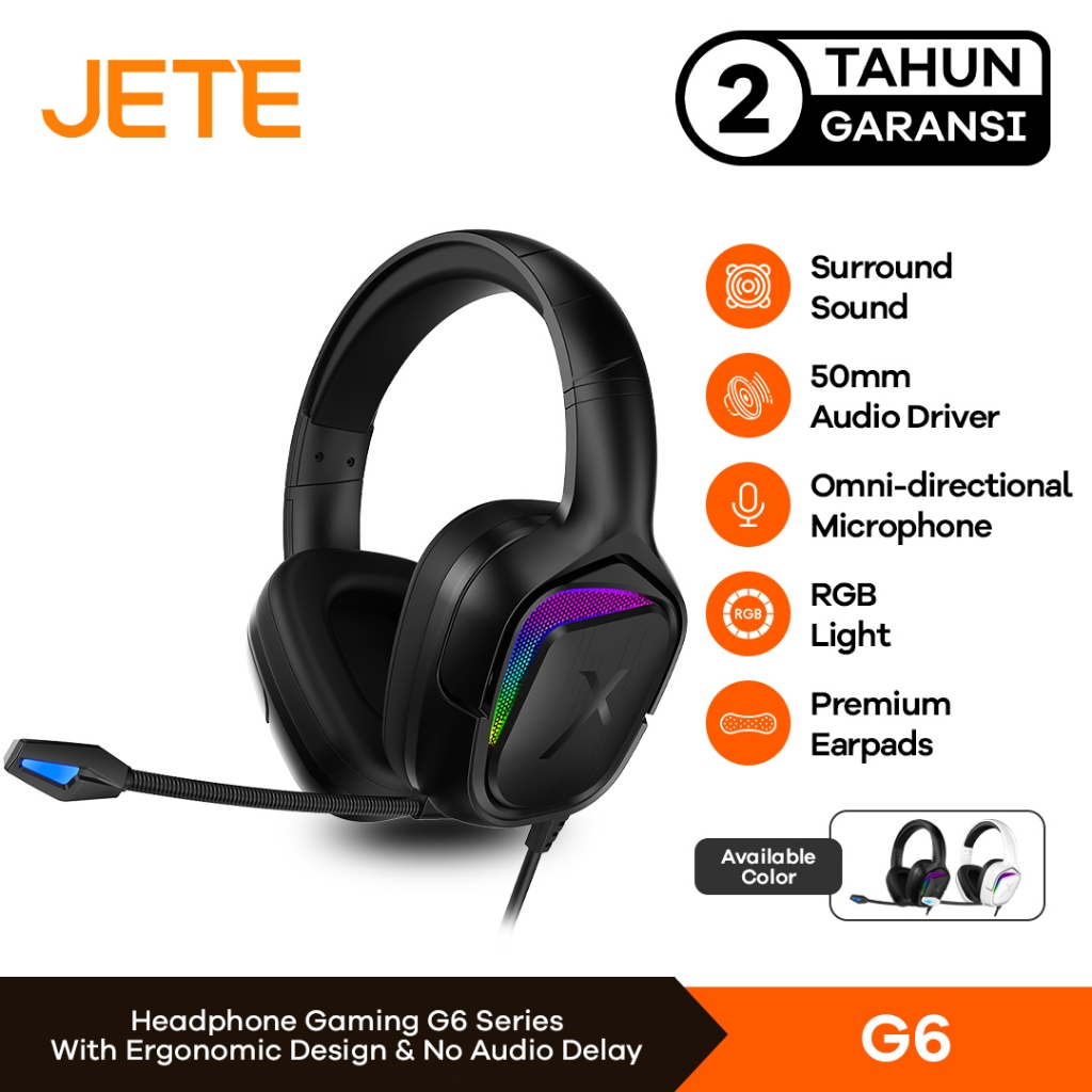 Jual JETE G6 Headset Gaming Headphone Gaming Noise Cancelling - Garansi ...