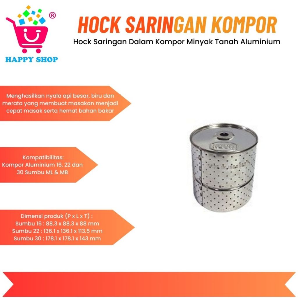 Jual Hock Saringan Dalam Kompor Minyak Tanah Aluminium 16 22 Dan 30