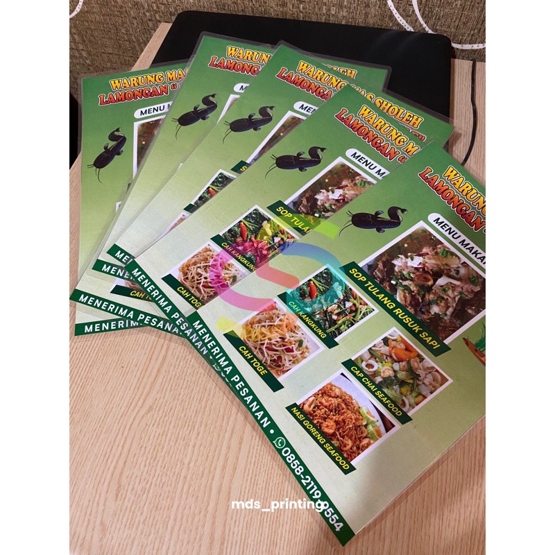 Jual CETAK MENU + LAMINATING / CETAK MENUN A3+ | Shopee Indonesia