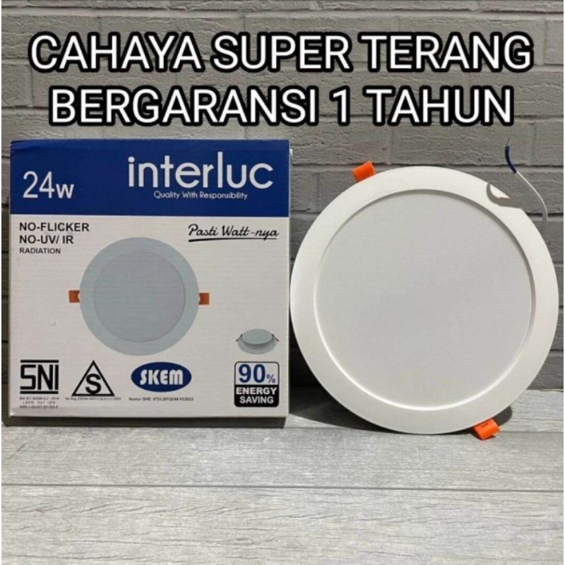 Jual Downlight Led panel interluc 24W 24 Watt IB Bulat | Shopee Indonesia