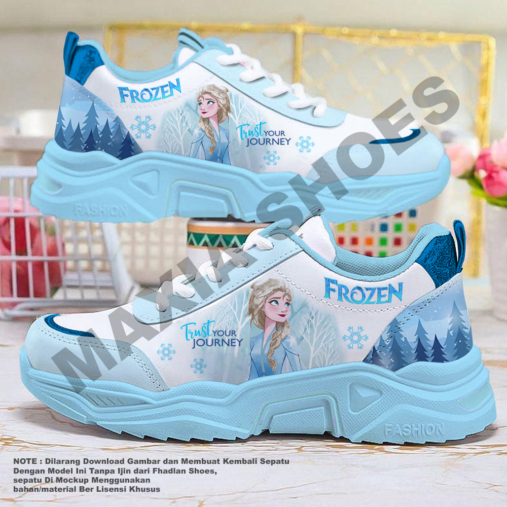 Jual Sepatu Anak Frozen Terbaru sol full warna Sneakers anak perempuan ...