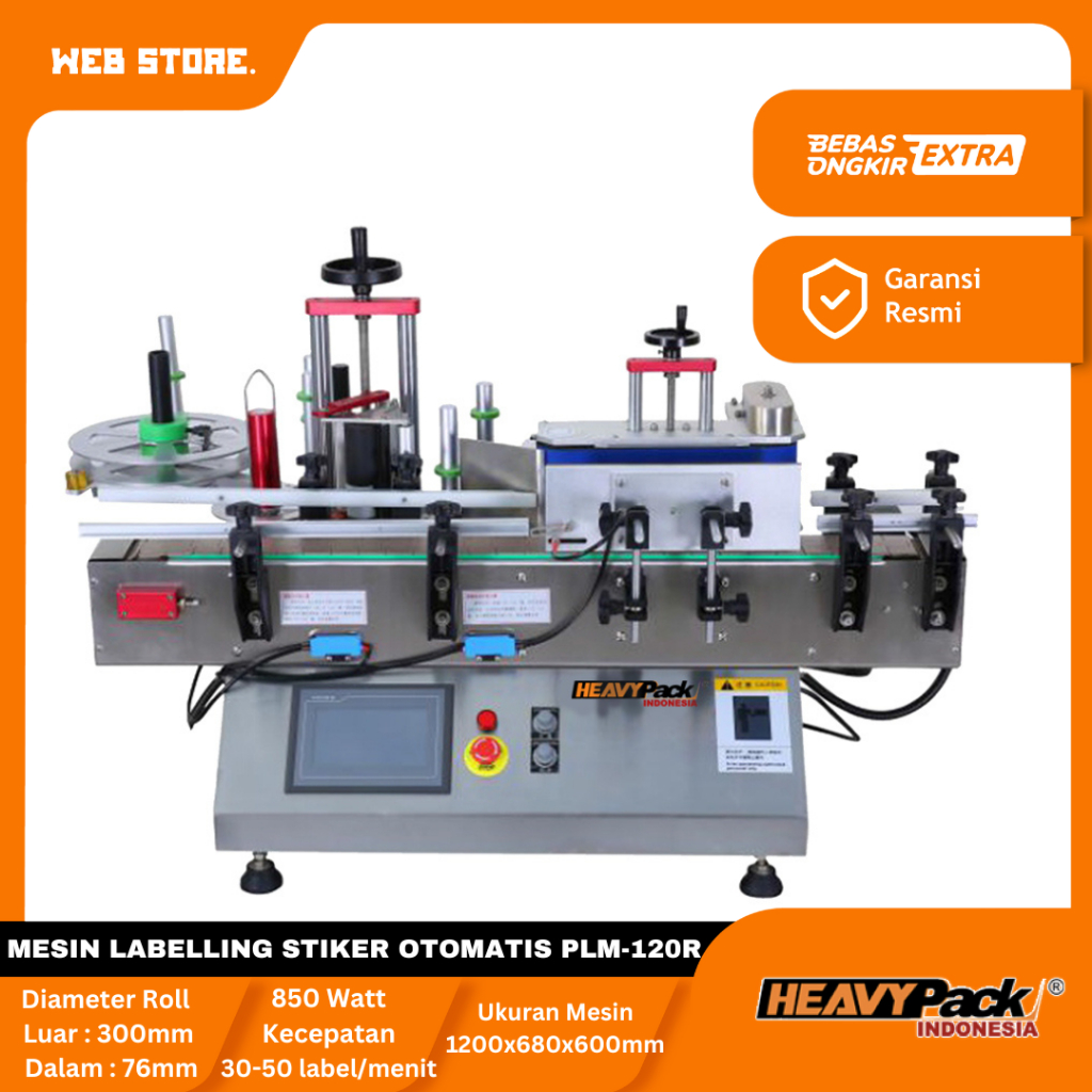 Jual Mesin Labeling Stiker Botol Bulat Otomatis HEAVYPACK PLM-120R | Shopee Indonesia