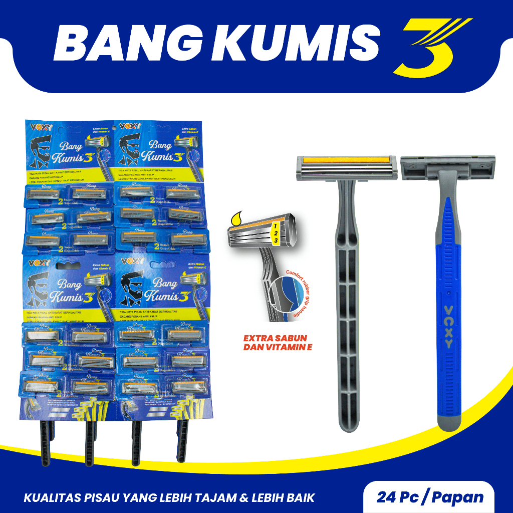 Jual PISAU CUKUR VOXY 3 Mata Silet Cukuran Jenggot Kumis | Shopee Indonesia