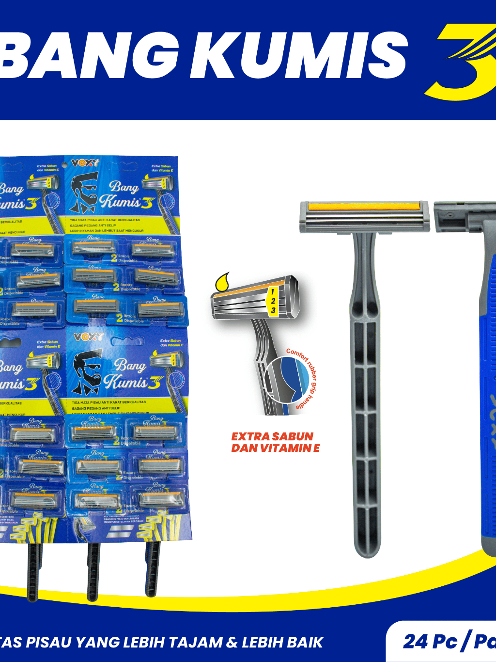 Jual PISAU CUKUR VOXY 3 Mata Silet Cukuran Jenggot Kumis | Shopee Indonesia