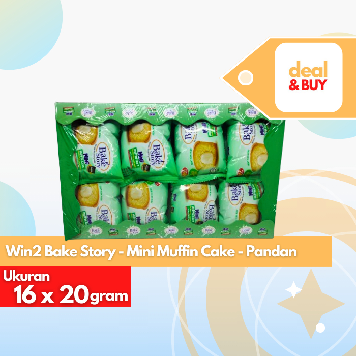 Jual Win2 Bake Story Mini Muffin Cake Pandan Flavoured with Cream ...
