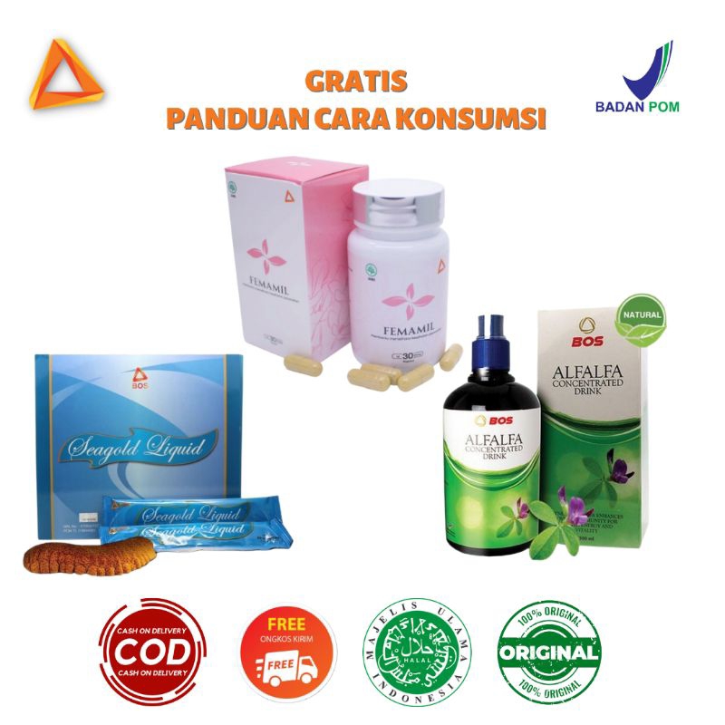 Jual Femamil, Alfalfa & Seagold Herbal Paket Promil Pasutri Untuk Kesuburan dan Menyehatkan ...