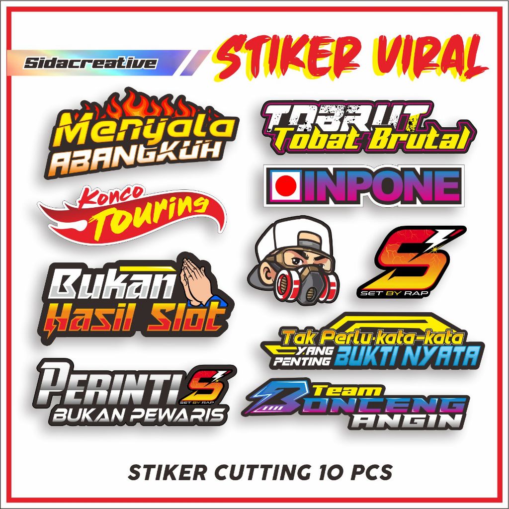 Jual Sticker Racing Vinyl Pack Sticker VIRAL Kata Kata Lucu Hitz Racing Viral Hypebeast Motor ...