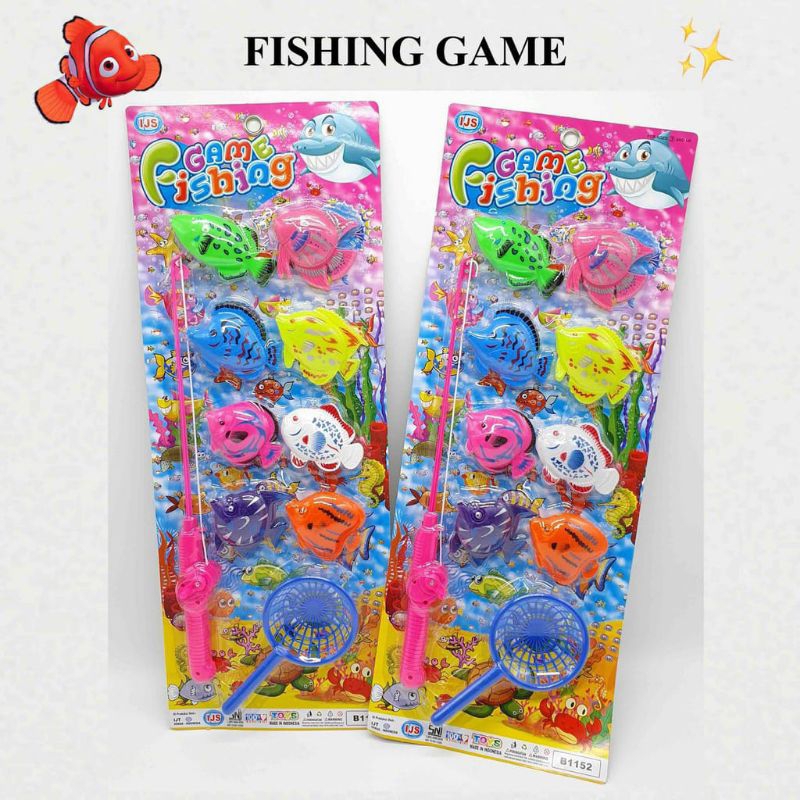 Jual Mainan pancing set ikan isi 8 + saringan/Serokan ikan B 1152 ...