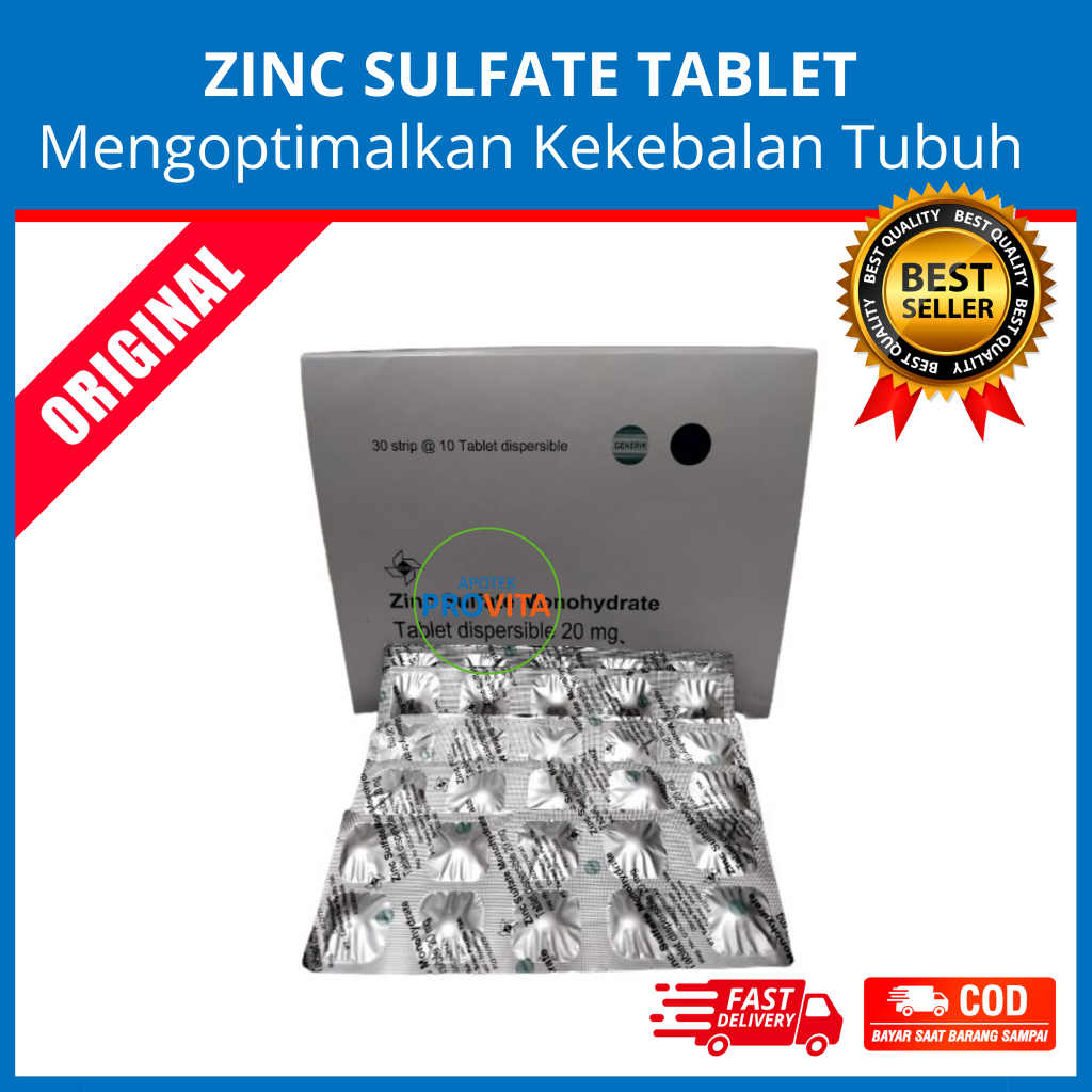 Jual ZINC SULFATE STRIP 10 TABLET - Mengatasi Kekurangan Zinc, Menjaga ...