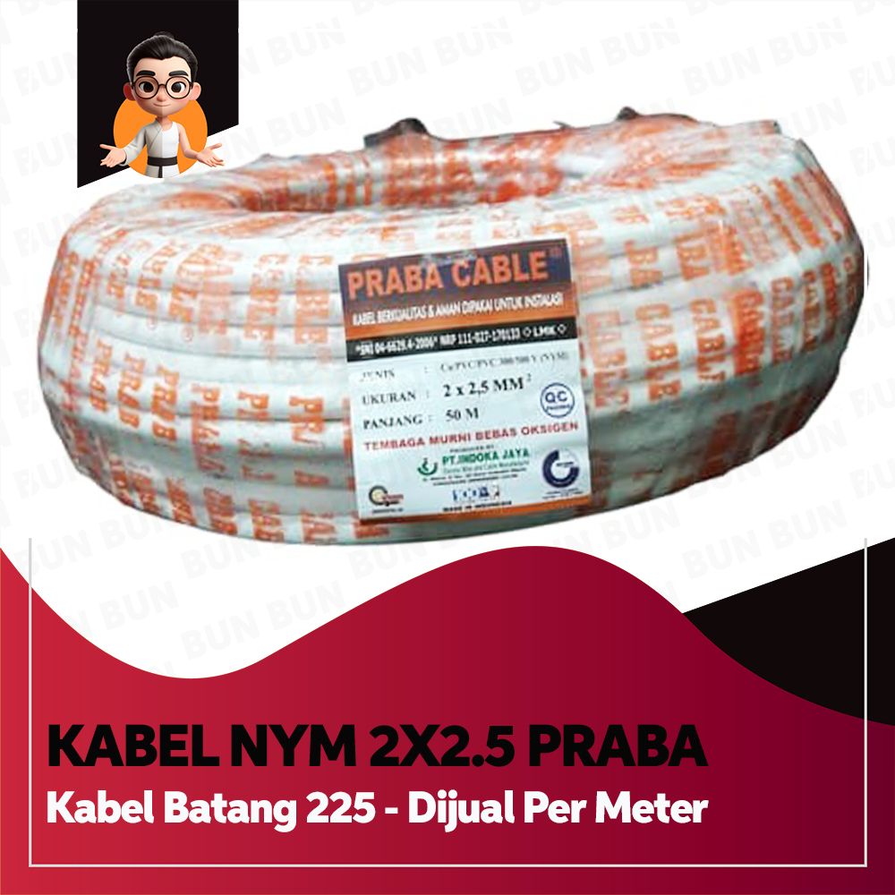 Jual KABEL NYM 2X2.5 PRABA PER 1 METER - Kabel Batang 225 | Shopee ...