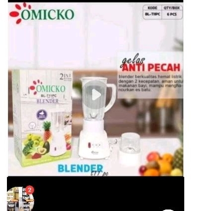 Jual blender plastik 2in 1 omico&ocoluxe (untuk pengiriman dimohon untuk membeli tambahan bubble ...