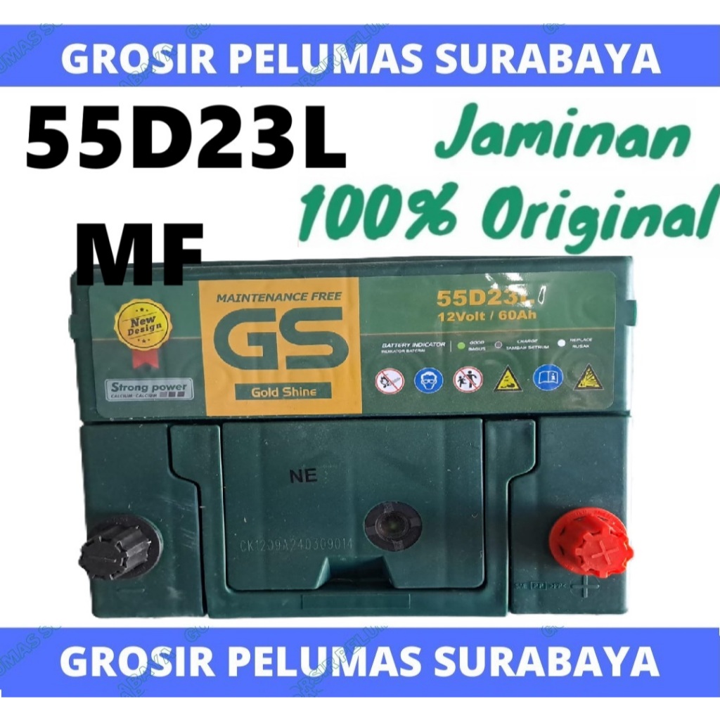 Jual Aki Kering GS 55D23L MF Mobil Fortuner Innova bensin Alphard Camry Outlander Mirage Juke ...