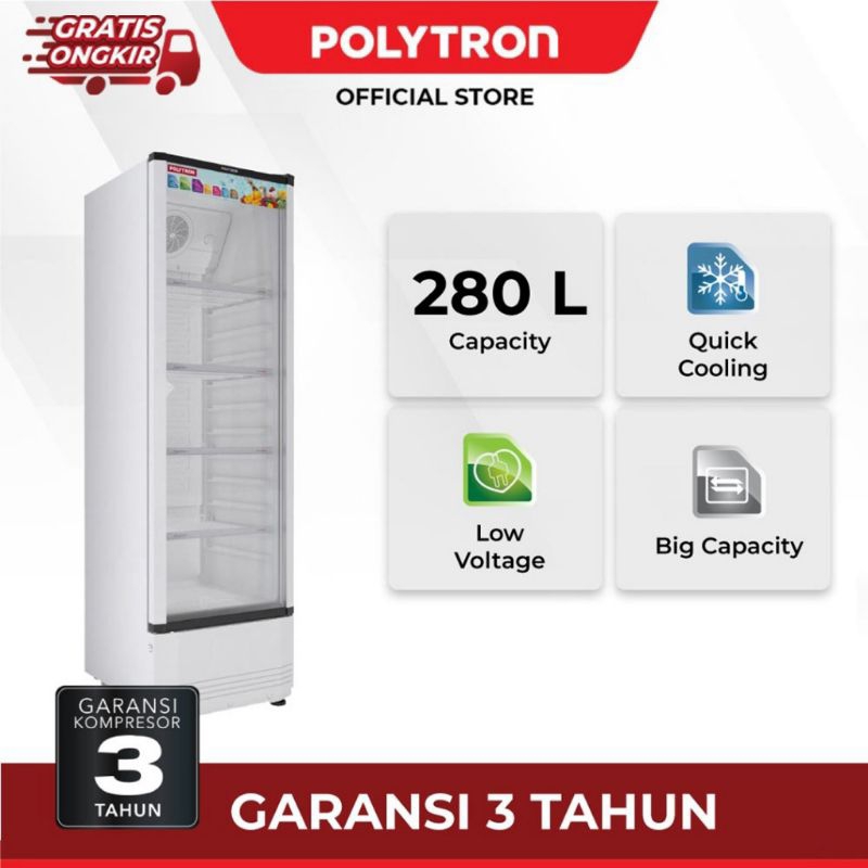 Jual POLYTRON Showcase Display Fastcooling Pendingin Minuman 230 Liter ...