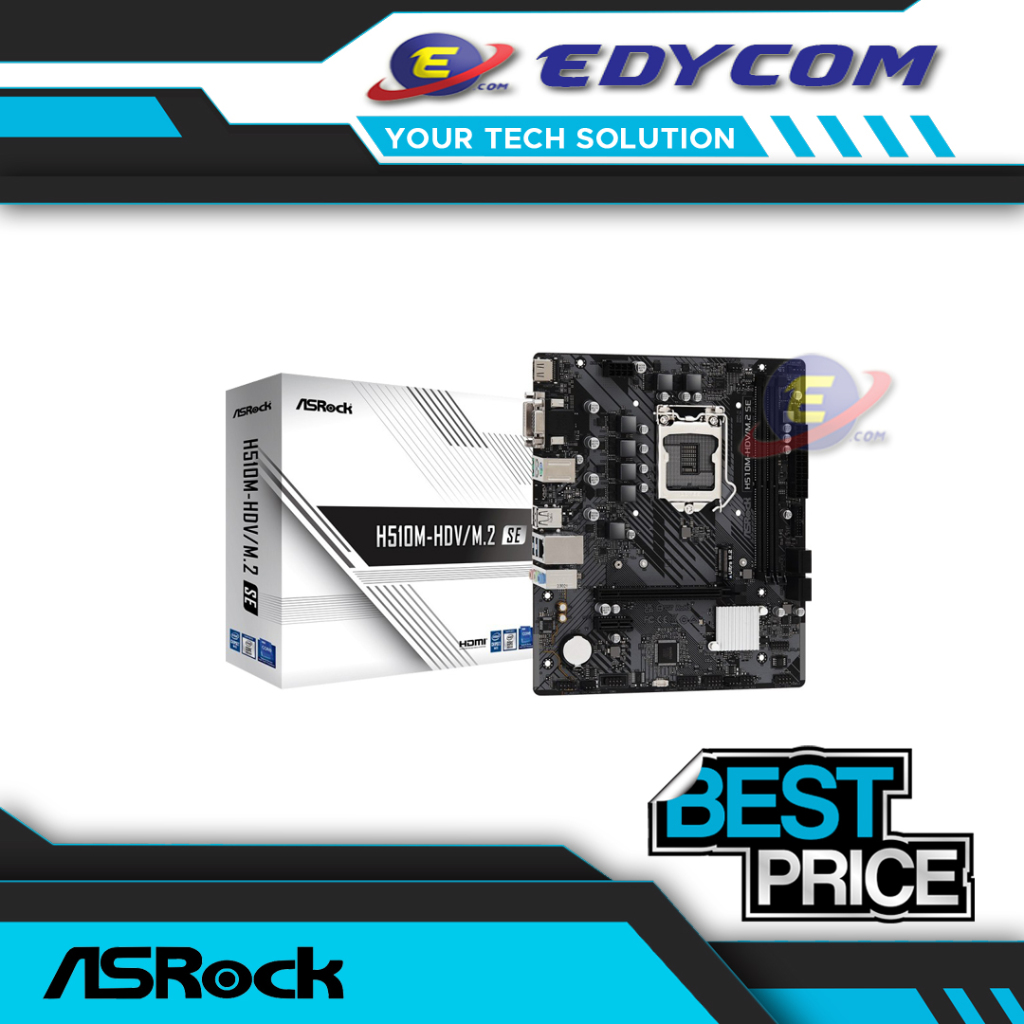 Jual Motherboard ASRock H510M-HDV/M.2 SE LGA 1200 | Shopee Indonesia