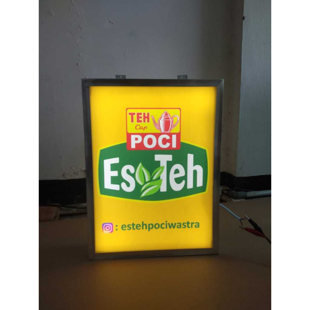 Jual PROMO!!! NEON BOX TEH POCI 2 SISI NYALA DEPAN BELAKANG HARGA ...