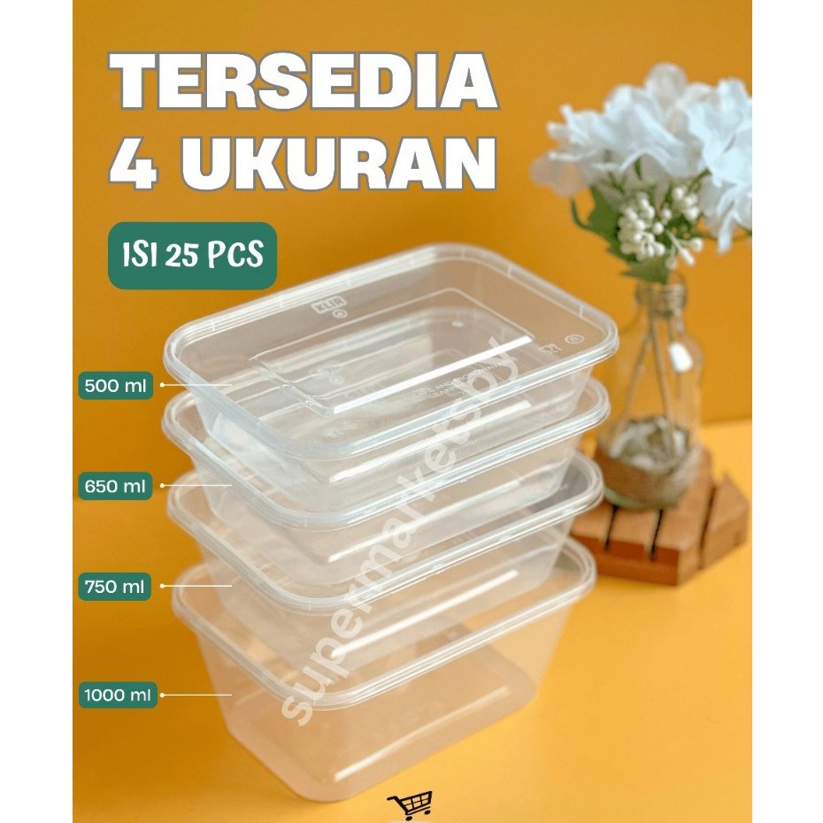 Jual [thinwall Klir] Thinwall Kotak Makan Persegi Panjang 500 650 750