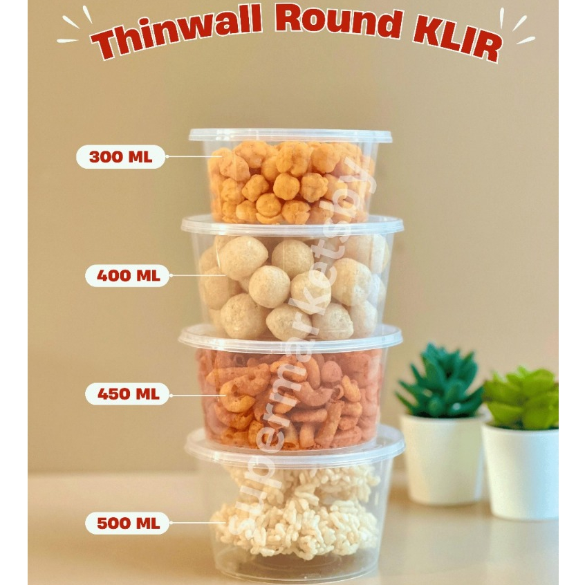 Jual Thinwall KLIR ROUND 400/450/500 ml / Mangok Plastik / Mangkok Es ...