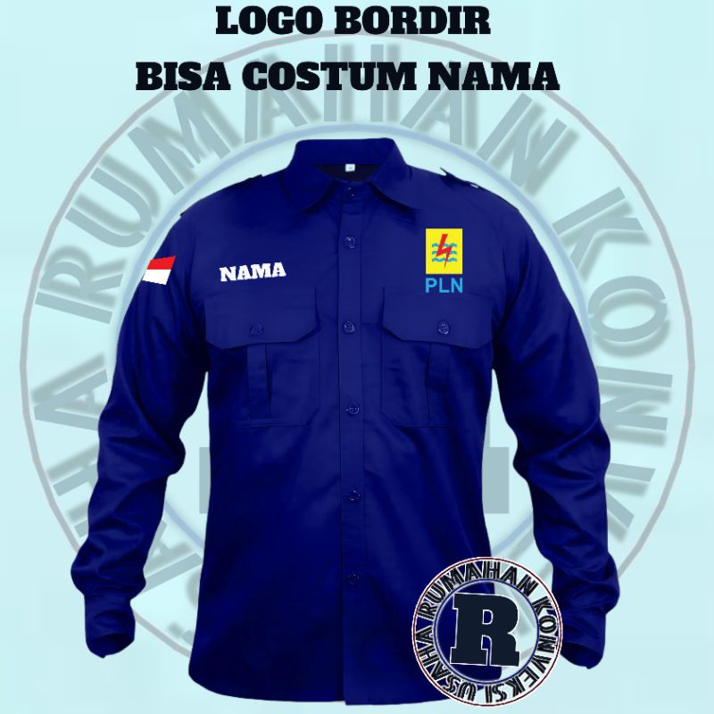 Jual kemeja pdh pln / kemeja pdl pln / kemeja tactical pln / kemeja pln ...