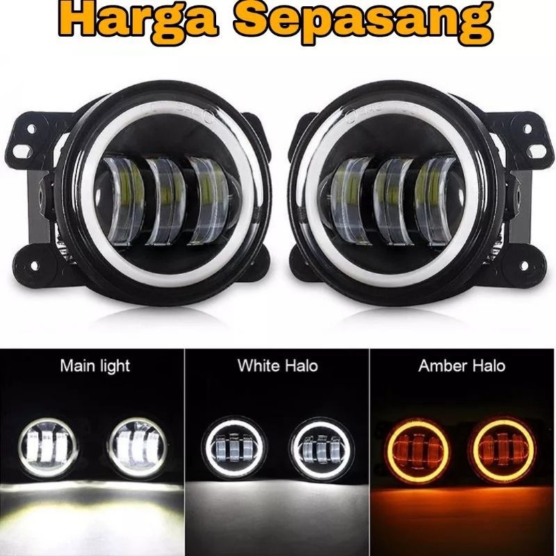 Jual lampu Led foglamp 4 inch 30 watt Fog lamp Angel aye putih kuning ...
