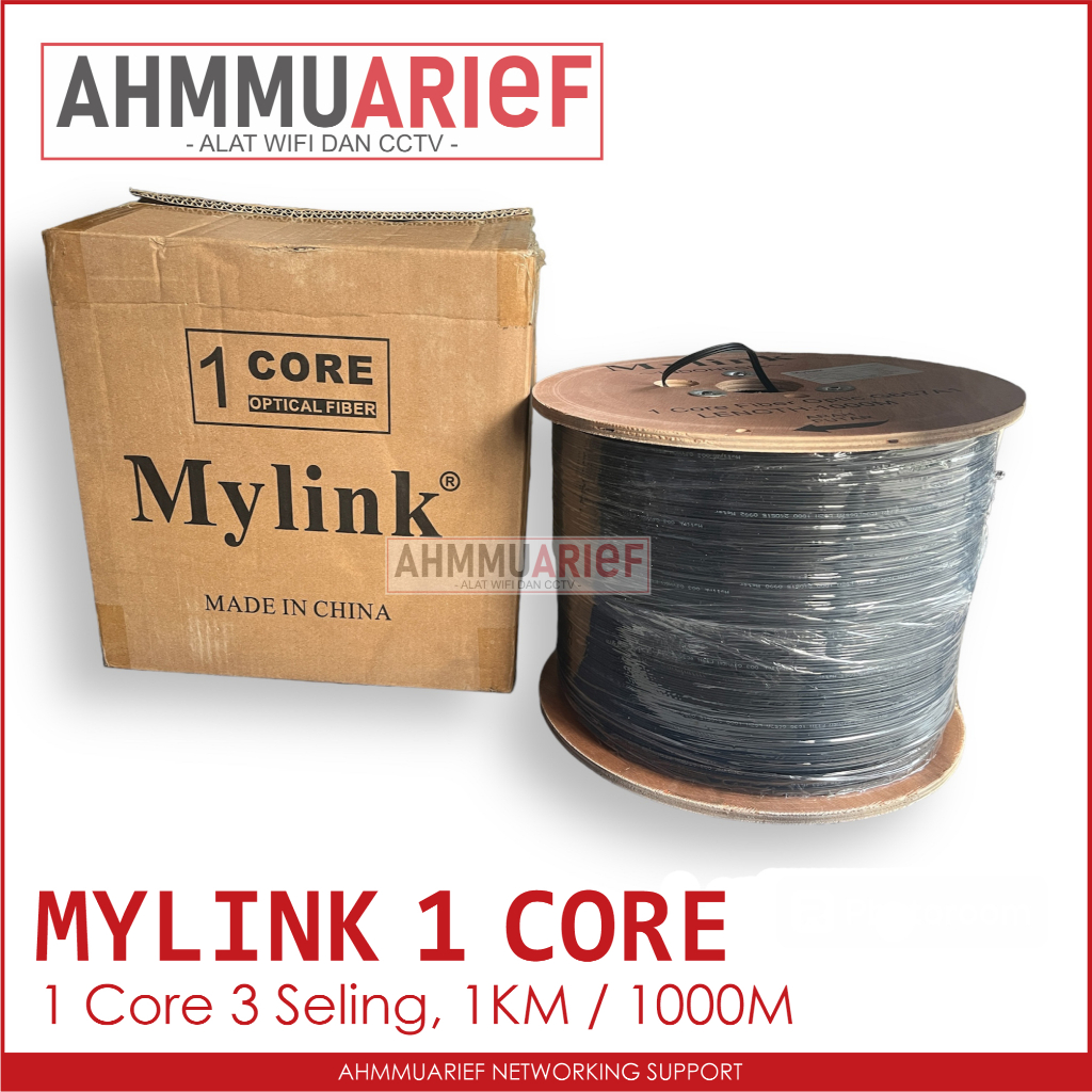 Jual MYLINK KABEL CABLE DROPCORE DROPWIRE FO DC FIBER OPTIK 1 CORE 3 ...