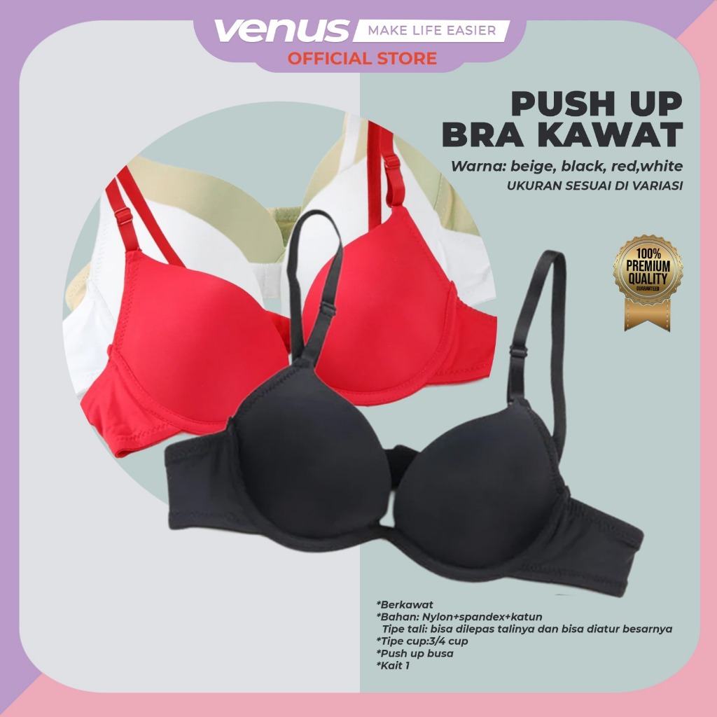 Jual VENUSJKT - Push Up Bra Tanpa Kawat Sexy Nyaman | BH Wanita Pakaian ...