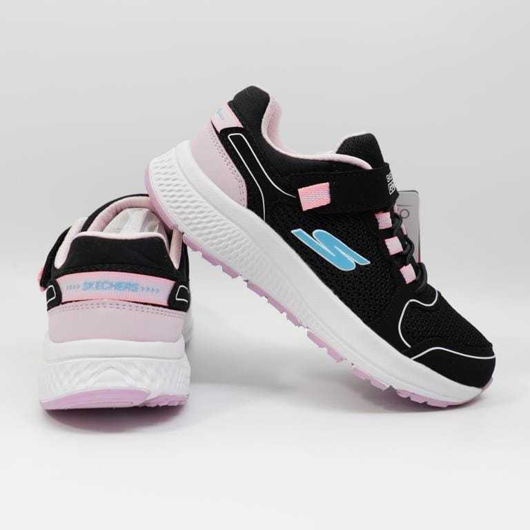 Jual Sepatu Anak Perempuan Sekolah Skechers Hitam Pink Model Perekat ...