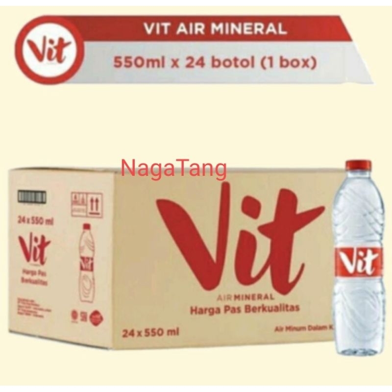Jual VIT AIR MINERAL 550ML 1 DUS ISI 24 BOTOL | Shopee Indonesia