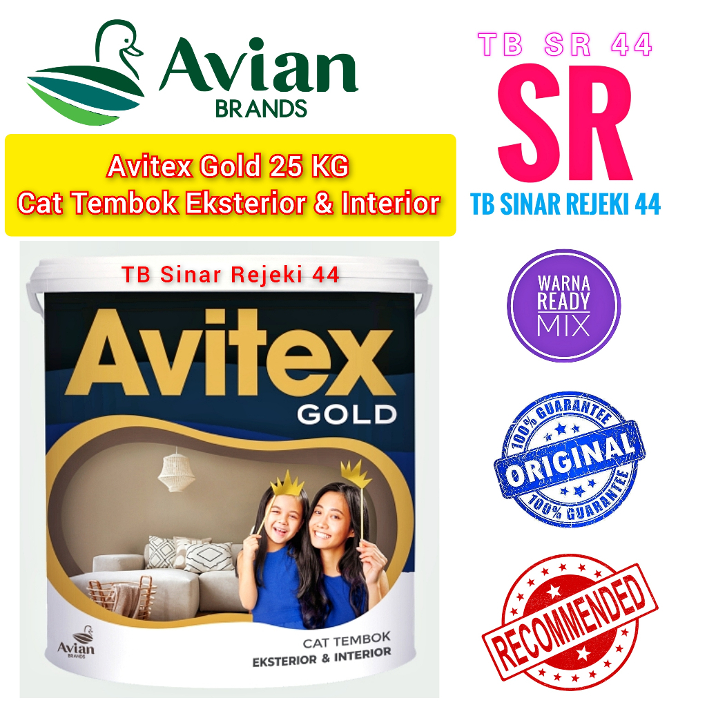 Jual [CARGO] 25 KG Pail Avitex Gold Cat Tembok Interior Eksterior Avian ...