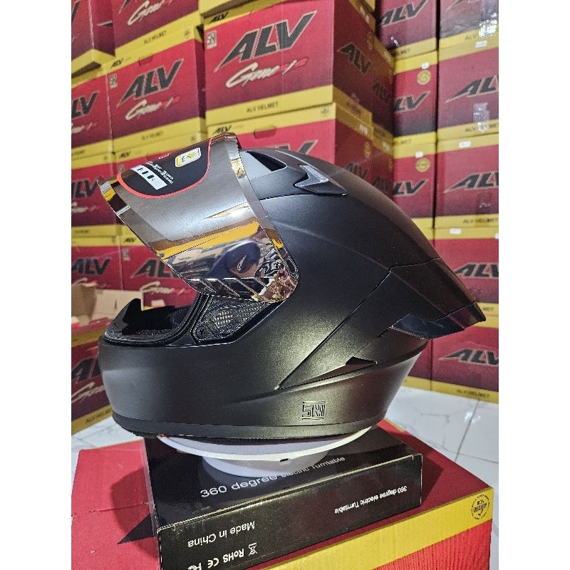 Jual ALV GENESIS HELM FULL FACE SOLID VISOR SILVER STANDAR SNI / Helm ...