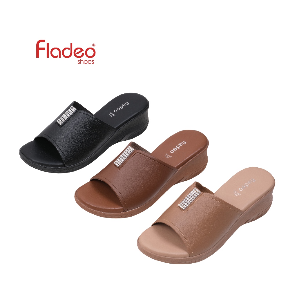 Jual Fladeo G24/LDJ451-1RV/Sandal Wedges Slide Wanita [ Wedges Sandals ...