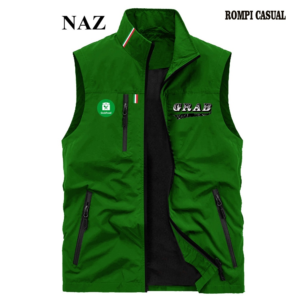 Jual DISKON!!! rompi taslan logo grab grabfood grabbike waterproof ...