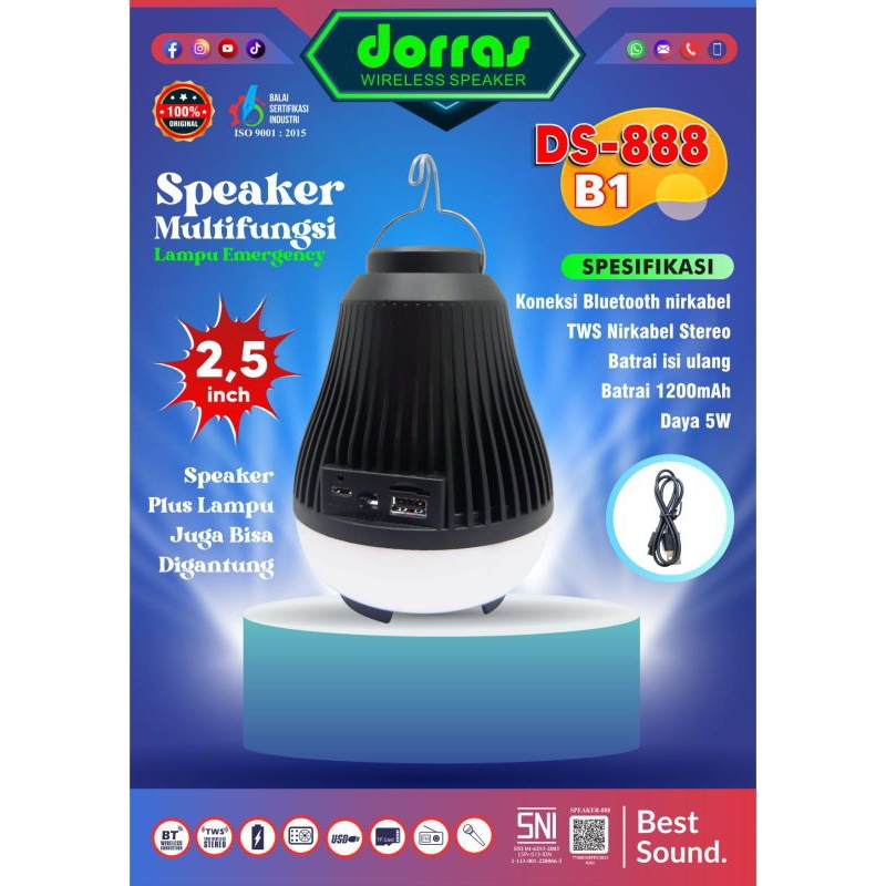 Jual Speaker Dorras 2,5" DS 888 B1/Speaker Portable Bagus | Shopee Indonesia