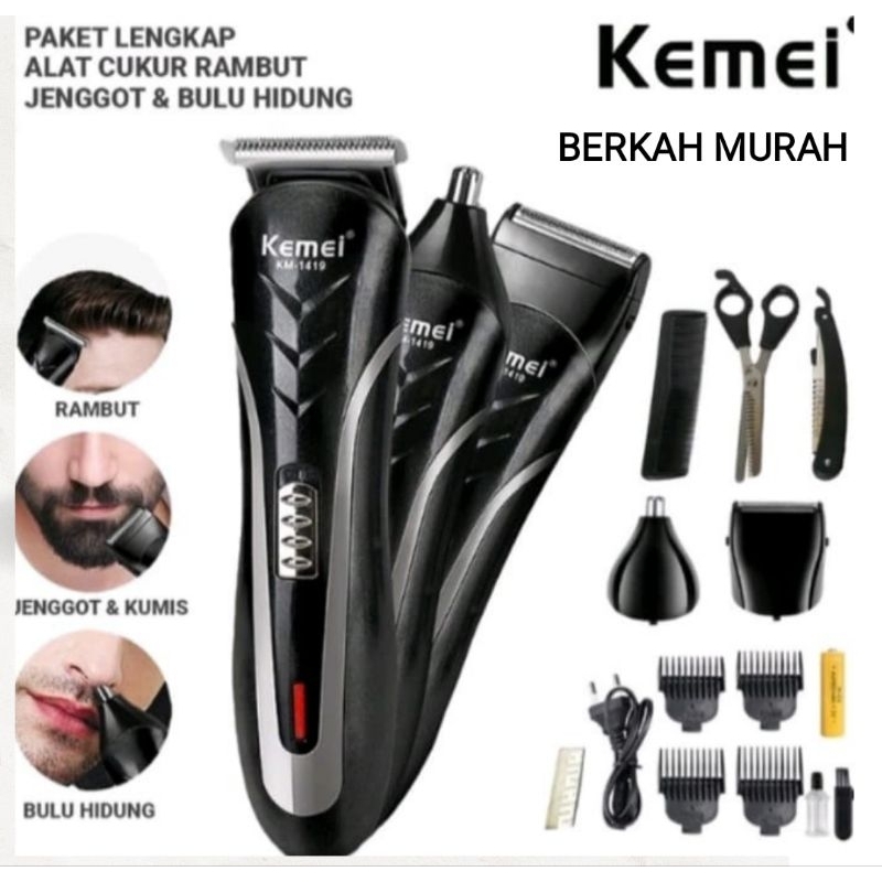 Jual SATU SET LENGKAP ALAT CUKUR RAMBUT/JENGGOT KUMIS MULTIFUNGSI/MESIN ...