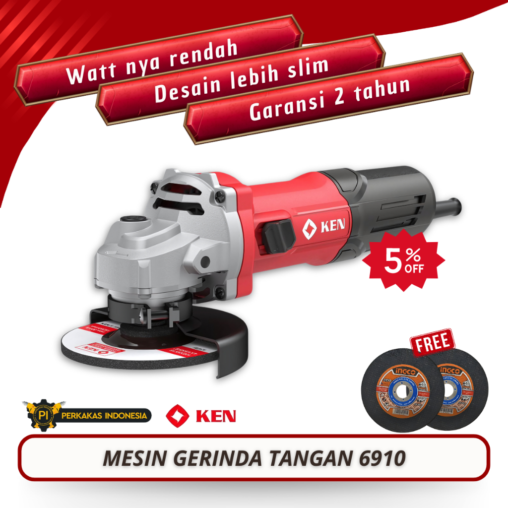 Jual Mesin Gerinda Tangan Listrik KEN 9610 4inch Electric Angle Grinder ...