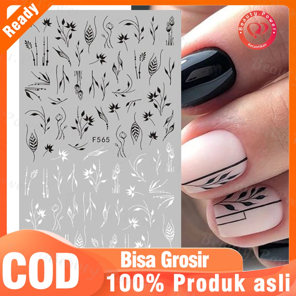 Jual 1 Lembar / Pak Stiker Kuku Foil Transfer Air Motif Bunga / Daun ...