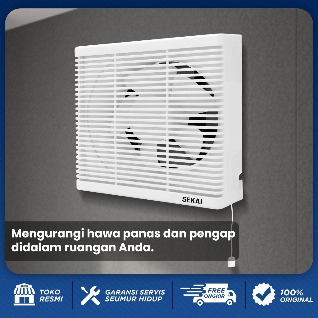 Jual SEKAI Exhaust Fan Dinding / Kipas Angin Hexos 12 Inch / 10 Inch ...