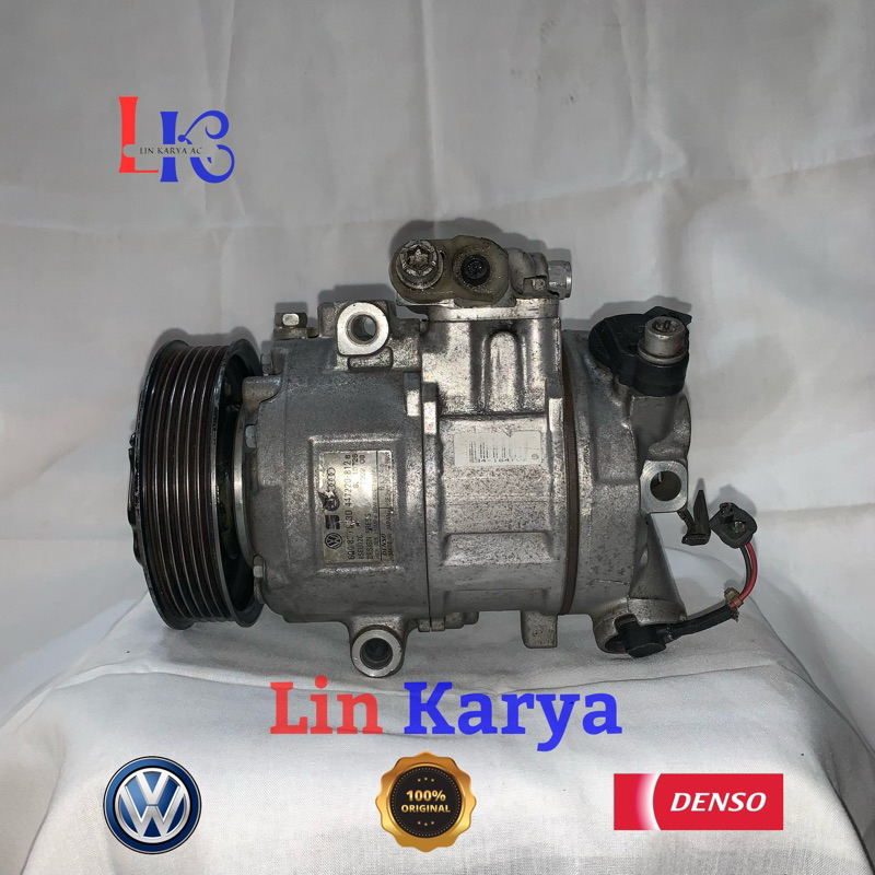 Jual kompresor compressor vw polo 6seu12c original denso | Shopee Indonesia