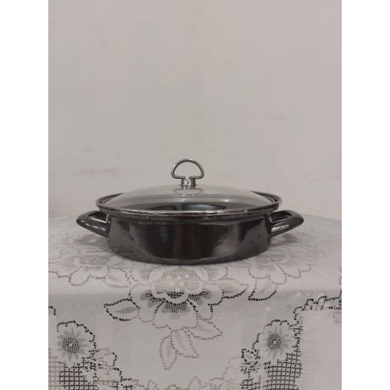 Jual Panci bulat enamel hitam 26cm chantal tebal | Shopee Indonesia