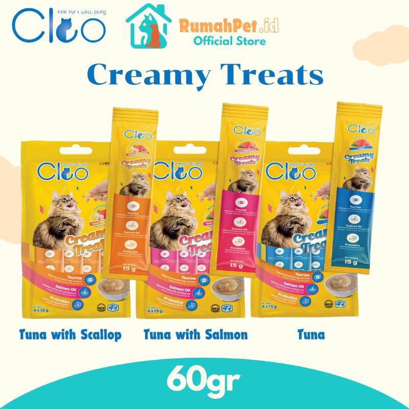 Jual Cleo Cat Creamy Treats 60gr Cleo Snack Cemilan Kucing 60gr ...