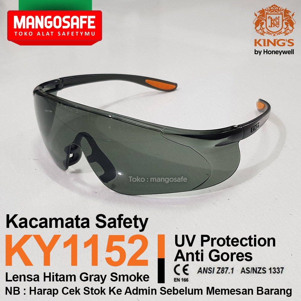 Jual Kacamata Safety Proyek Hitam Smoke Kings KY1152 / Kacamata ...
